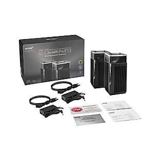 ASUS ZenWiFi Pro AXE11000 Tri-Band WiFi 6E Mesh System (ET12 2PK) - Whole Home Coverage up to 6000 Sq.Ft & 6+ Rooms (Renewed)