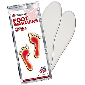 Yaktrax Adhesive Insole Foot Warmers, Medium, 20 Pairs