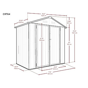 Arrow Sheds 6' x 4' Outdoor Steel Storage Shed, Tan