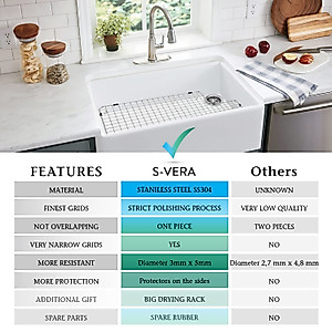 SINK RACK Compatible with Kohler Sink K 5826 and K 5827 - SINK PROTECTOR for whitehaven sink (ONE PIECE) - SINK GRID for Kohler sink - GIFTS: BIG Drying rack 21" and additional rubber protectors