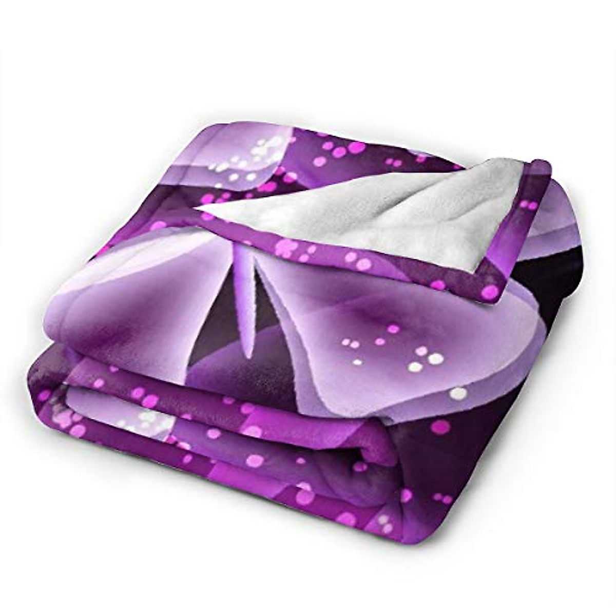 Cute Purple Butterfly Printed Blanket Throw Lightweight Super Soft Micro Fleece Throw Blankets Gift Fit Couch Bed Living Room Sofa Chair 80"X60"