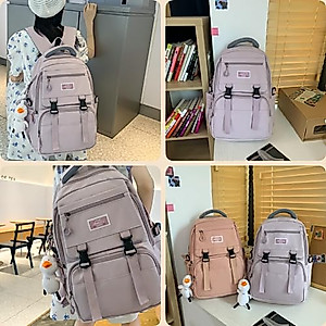 Leaper Water-resistant Laptop Backpacks Lightweight Bag for Women Book bag Casual Daypack Pink