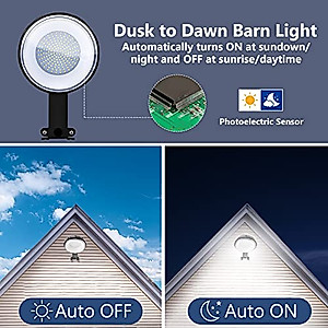 Vicalo 150W Outdoor Led Barn Light, Dusk to Dawn Photocell Led Garage Light 19,000LM 6500K Daylight White,IP67 Waterproof Area Light, Security Light/Flood Light/Yard Light/LED Parking Lot Light