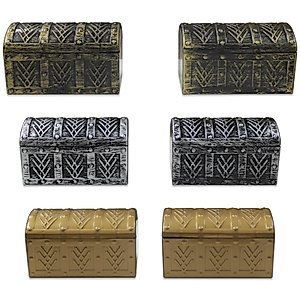 HOPELJ 6Pcs Mini Pirate Treasure Chests for Kids - Vintage Plastics Treasure Box Small Size for Kids Birthday Party Favors Treasure Hunting Activity Toys Storing