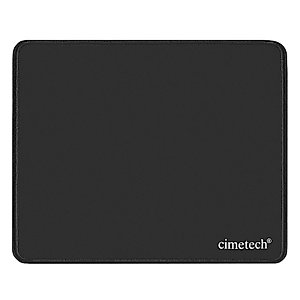 cimetech Mouse Pad with Stitched Edge, Water-Resistant, Premium-Textured Mouse Mat, Non-Slip Rubber Base Mousepad for Laptop, Computer & PC, 10.6×8.3 inches (4MM-Black)