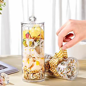 CHENGU 2 Pcs Christmas Acrylic Scrunchie Holder Organizer for Women 5.74 x 2.6 Inches Clear Scrunchie Holder Stand Hair Ties Organizer Scrunchie Storage Display for Xmas Hair Accessories Gift Holder