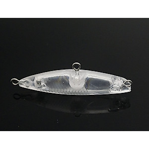 10PCS Unpainted Lure Blanks 1.46g 4.8cm with 4mm Free Fishing Eye Crankbait Baits Simulation Blank Body Clear Hard Baits Trout Salmon Minnow Lure Popper Lures Topwater Freshwater 4mm 8257