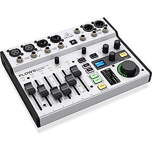Behringer FLOW 8 8-Input Digital Mixer with Bluetooth Audio and App Control, 60 mm Channel Faders, 2 FX Processors and USB/Audio Interface