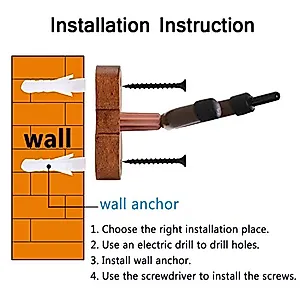Violin Wall Mount Violin Hanger with Bow Hook Home & Studio Rosewood Violin/Viola Stand (Rosewood MA-R5)2