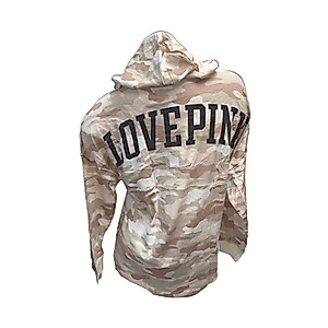 Victoria's Secret Pink Varsity Pullover Hoodie Tee Color Tan Camo Size X-Large New