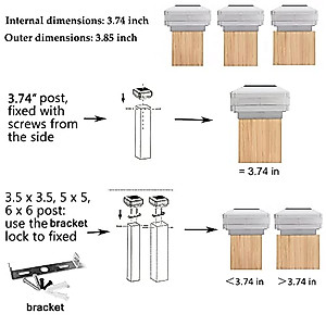 Solar Post Lights Outdoor, FVTLED Flexfit Solar Powered LED Fence Deck Post Cap Light for 3.5x3.5 4x4 5x5 6x6 Wooden Posts, Waterproof White Lighting Patio Garden Decoration (White, 1 Pack)