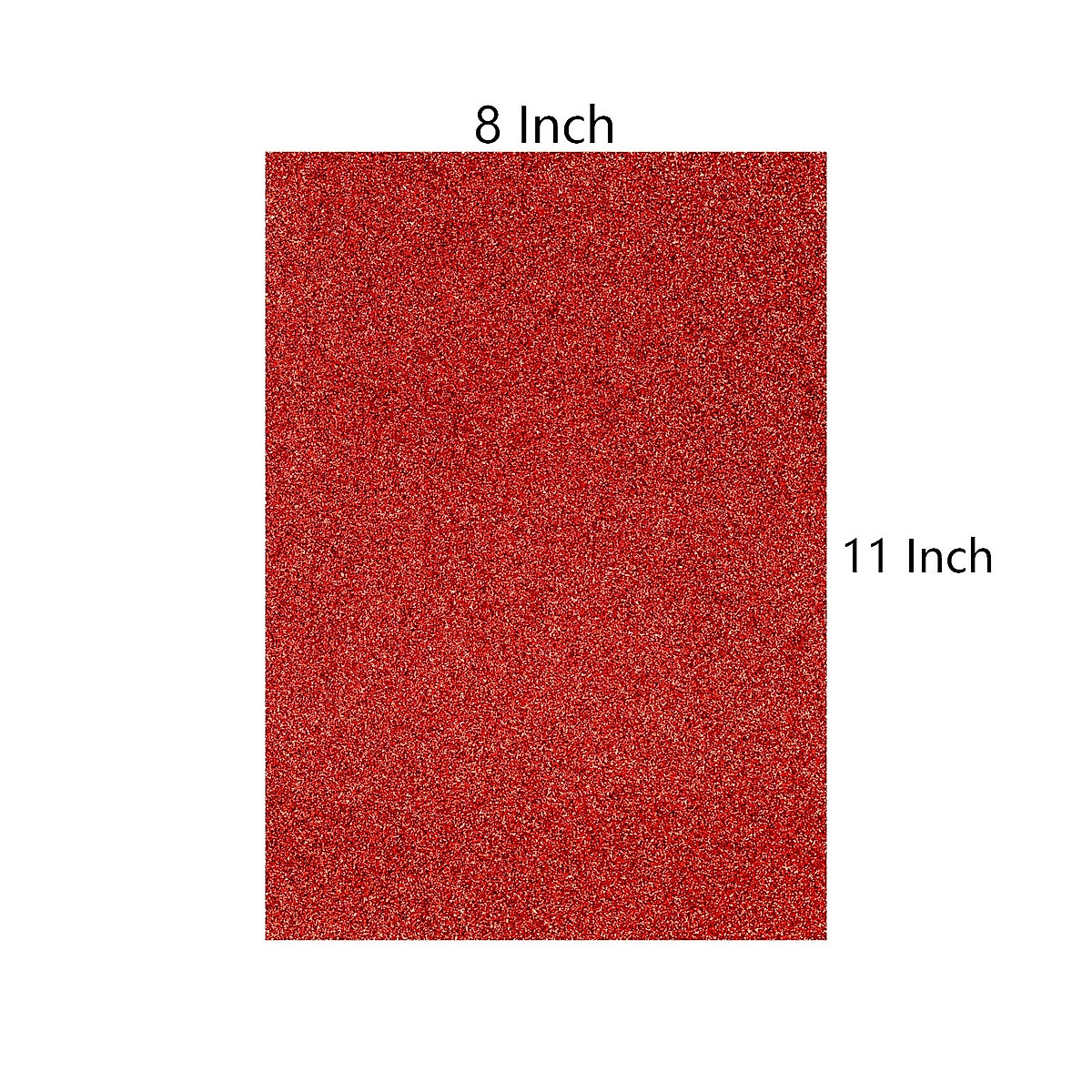 YZH Crafts Glitter Cardstock Paper,No-Shed Shimmer Glitter Paper, DIY Party Deco, 10 Sheets 8 Inch X 11 Inch, A4 Size (Red)