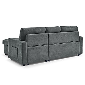Kingway Furniture Fliner 2 Piece Upholstered Chaise sectional with USB in Gray