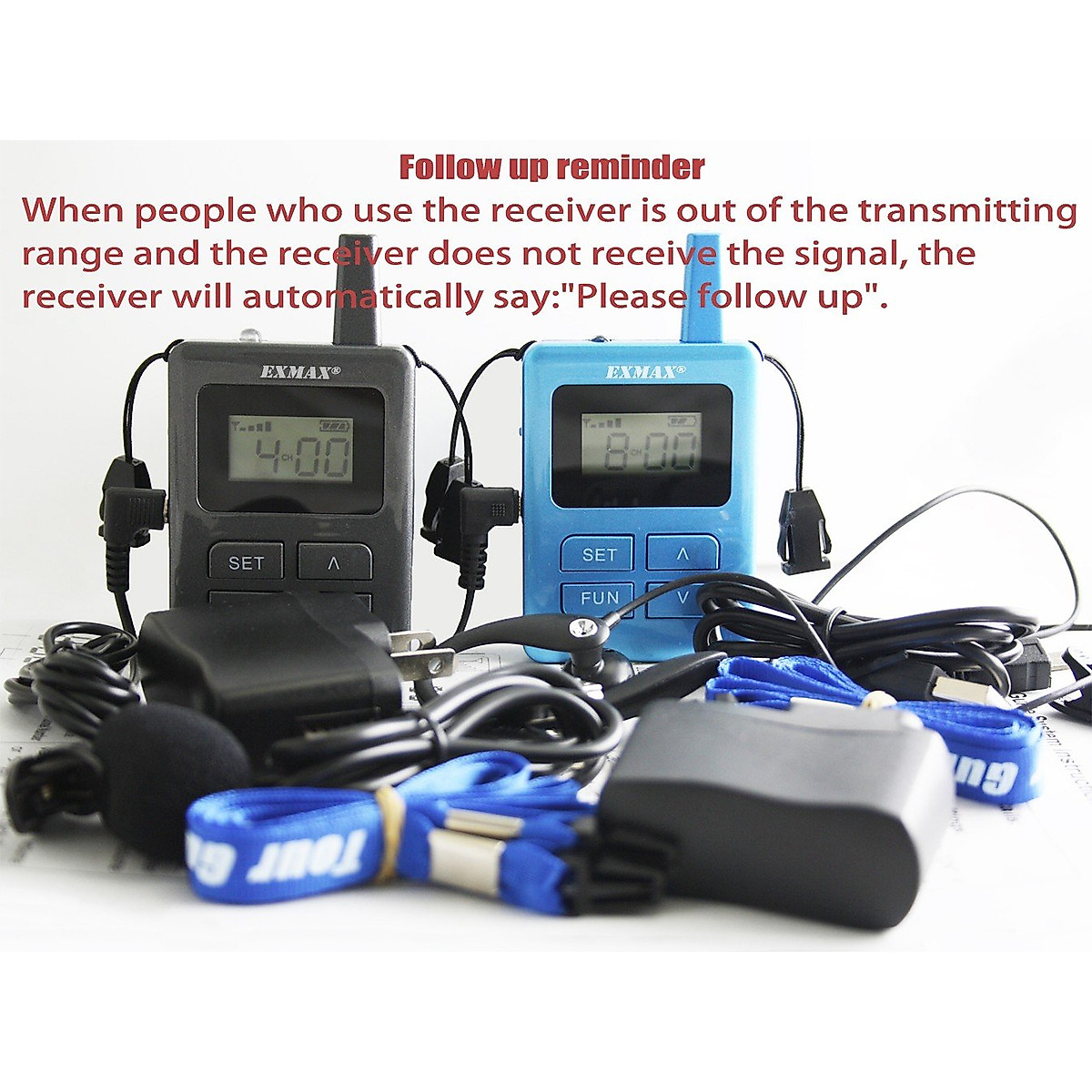 EXMAX ELGT-470 UHF Portable Receiver for Wireless Headphone for Whisper System Translation Equipment 100 Channels Firing Range Training,Traveling,court of law,Simultaneous Interpretation(One Receiver)