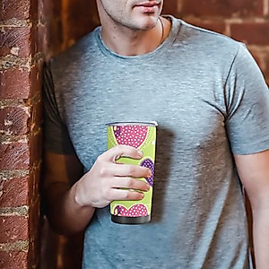 QWEUIOP 20oz Insulated Travel Coffee Mug Colorful Hearts Pattern Stainless Steel Tumbler with Lid Double Wall Vacuum Coffee Cup For Hot and Cold Drinks14682