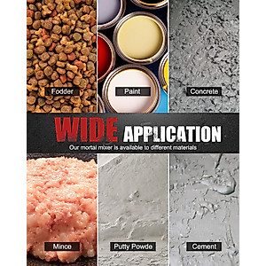 SILVEL Cement Mixer, 2300W Handheld Electric Concrete Mixer, Portable Mortar Mixer with 6 Adjustable Speed, 110V Mud Mixer for Mixing Mud, Cement, Mortar, Paint, Fodder