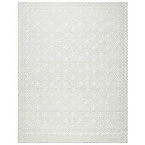 SAFAVIEH Blossom Collection 8' x 10' Grey/Ivory BLM114F Handmade Premium Wool Area Rug