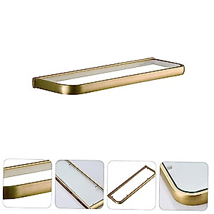 CORHAD 1 PC Glass Shelf Wall Floating Shelves Car Decor Bathroom Towel Towel Bathroom Wall-Mounted Rack Toilet Storage Rack Bathroom Towel Bar Corner Shelf Stand Brass