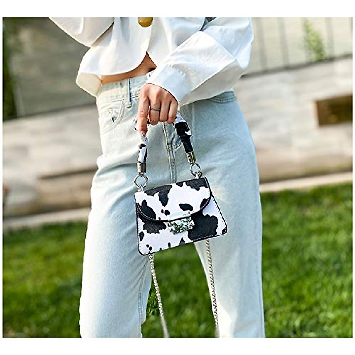 PURFANREE Women Cow Print Shoulder Bag Small Clutch Evening Purse Crossbody Handbag Satchel Bag Mini Purse