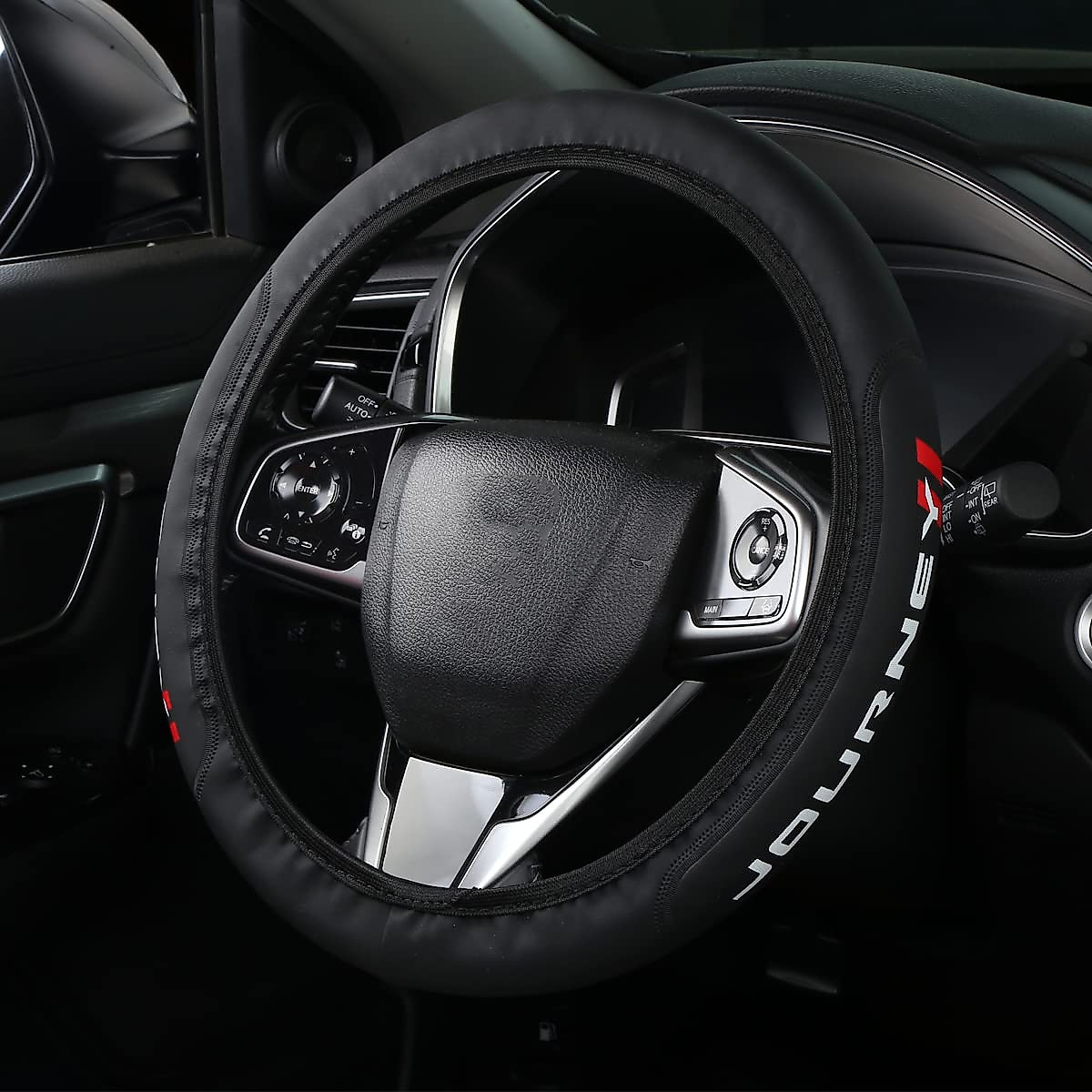 MSMINT Leather Steering Wheel Cover for Dodge Journey