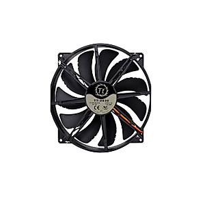 Thermaltake 200mm Pure 20 Series Black 200x30mm Thick Quiet High Airflow Case Fan with Anti-Vibration Mounting System Cooling CL-F015-PL20BL-A
