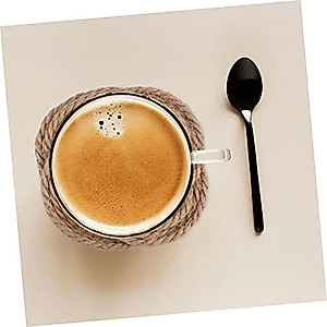 VOSAREA Table Coasters for Drinks Placemats Round Coasters for Drinks Absorbent Simple Cup Mat Cotton Placemat Cotton Rope Cup Coasters Cotton Cup Mat Cup Mat Handmade Home Placemat Jute