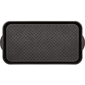 Mohawk Home Boot Tray All Weather Waterproof Mat for Entryway, Shoes, Pet Food Tray, Garden, Indoor Outdoor Black Plastic 1'3"x2'5"