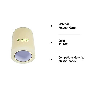 Greenhouse Plastic Sheeting Tape, Greenhouse Plastic Repair Tape,UV Greenhouse Plastic Tape Repair Clear Plastic Film 6 mil Reinforced Tape to Repair Polyethylene Rip Poly Patch Repair kit(4" x108')