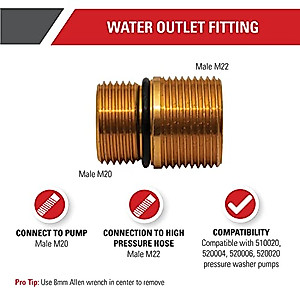 Simpson Cleaning 7110264 Water Oulet Fitting for OEM Technologies 520004 and 520006 Axial Cam Pressure Washer Pumps, Gold