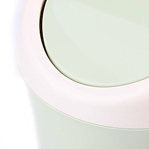 Beerty Mini Desktop Garbage Can Waste Basket Lightweight Trash Can with Lid Dustbin Container Box for Home Office Kitchen(Green)