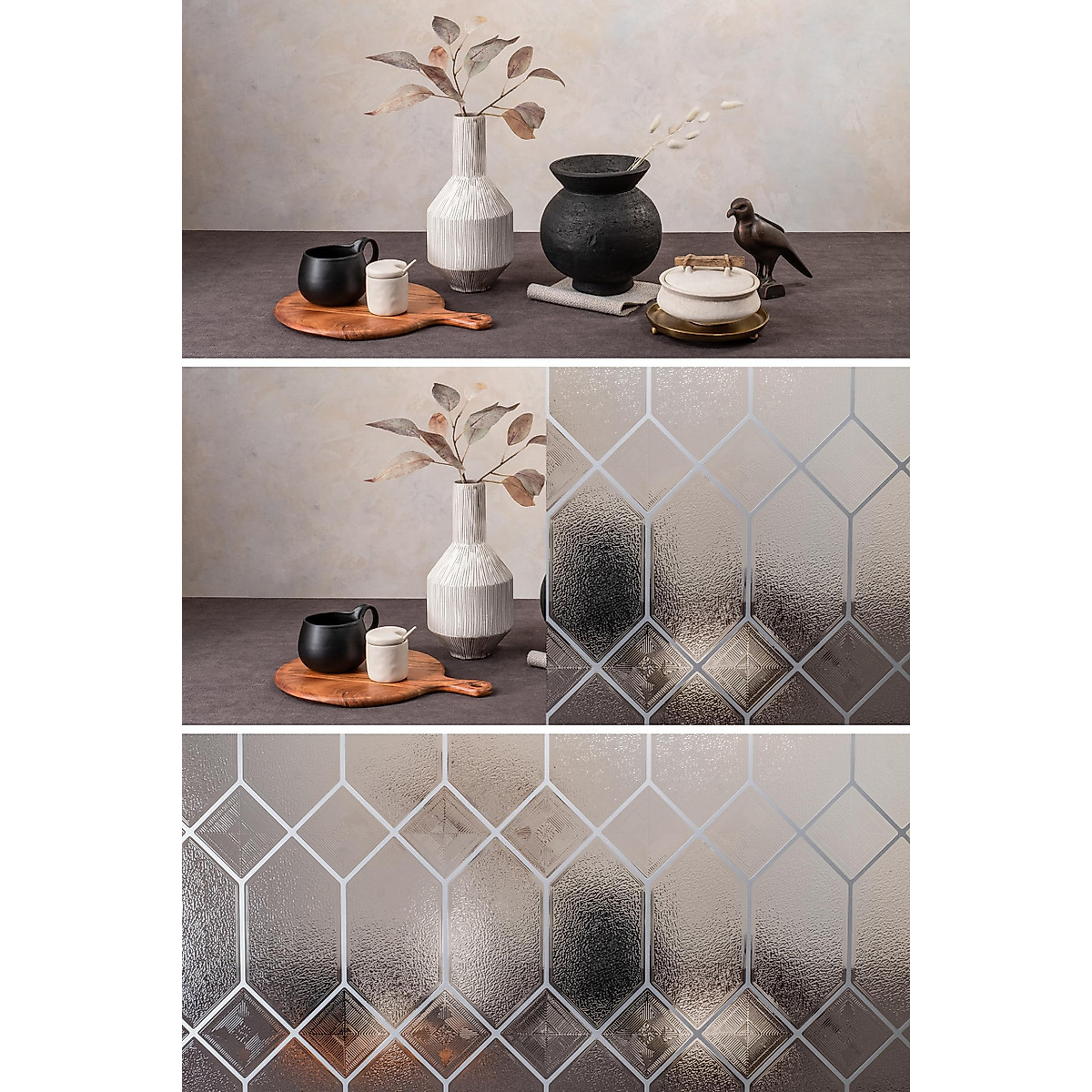 Artscape Old English | Window Privacy Film Textured Glass Pattern | Non-Adhesive & UV Protection | Easy to Apply & Removable | 24 x 36 inches | Made in USA