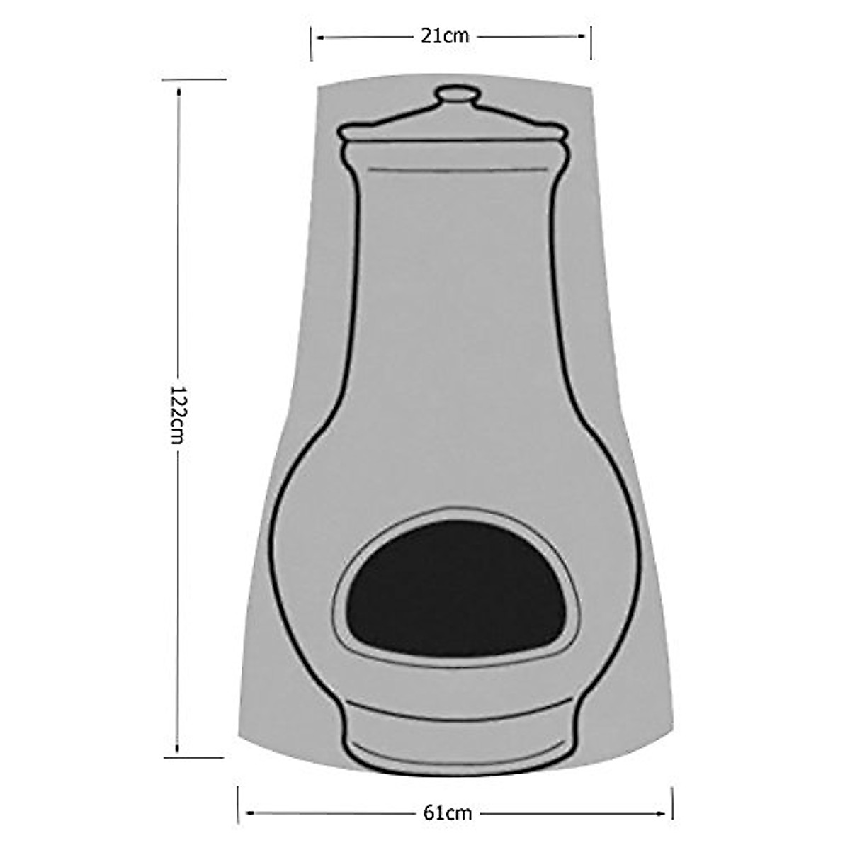 CLVEDU Chimenea Cover 122cm Outdoor Patio Chimenea Cover Waterproof Black Garden Heater Rain Sun UV Protector with Storage Bag