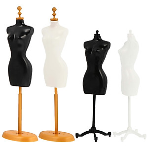 EXCEART 4pcs Doll Dress Form Mannequin Dress Form Mannequin Clothes Gown Female Dress Model Display Mannequin Body Display Holder Stand