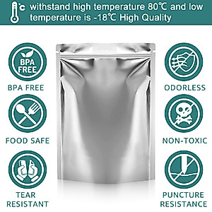 30 PCS 1 Gallon Mylar Bags - 9.4 Mil Mylar food Storge Bags - 14"x10" Stand-Up Resealable Mylar Ziplock Bags for Long Term Food Storge