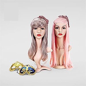 GRFIT Jewelry Rack Female Mannequin Head Manikin PVC Head Bust Wig Head Stand for Wigs Display Making,Styling,Sunglasses,Necklace Earrings Jewelry Stand Holder (Color : D2X)