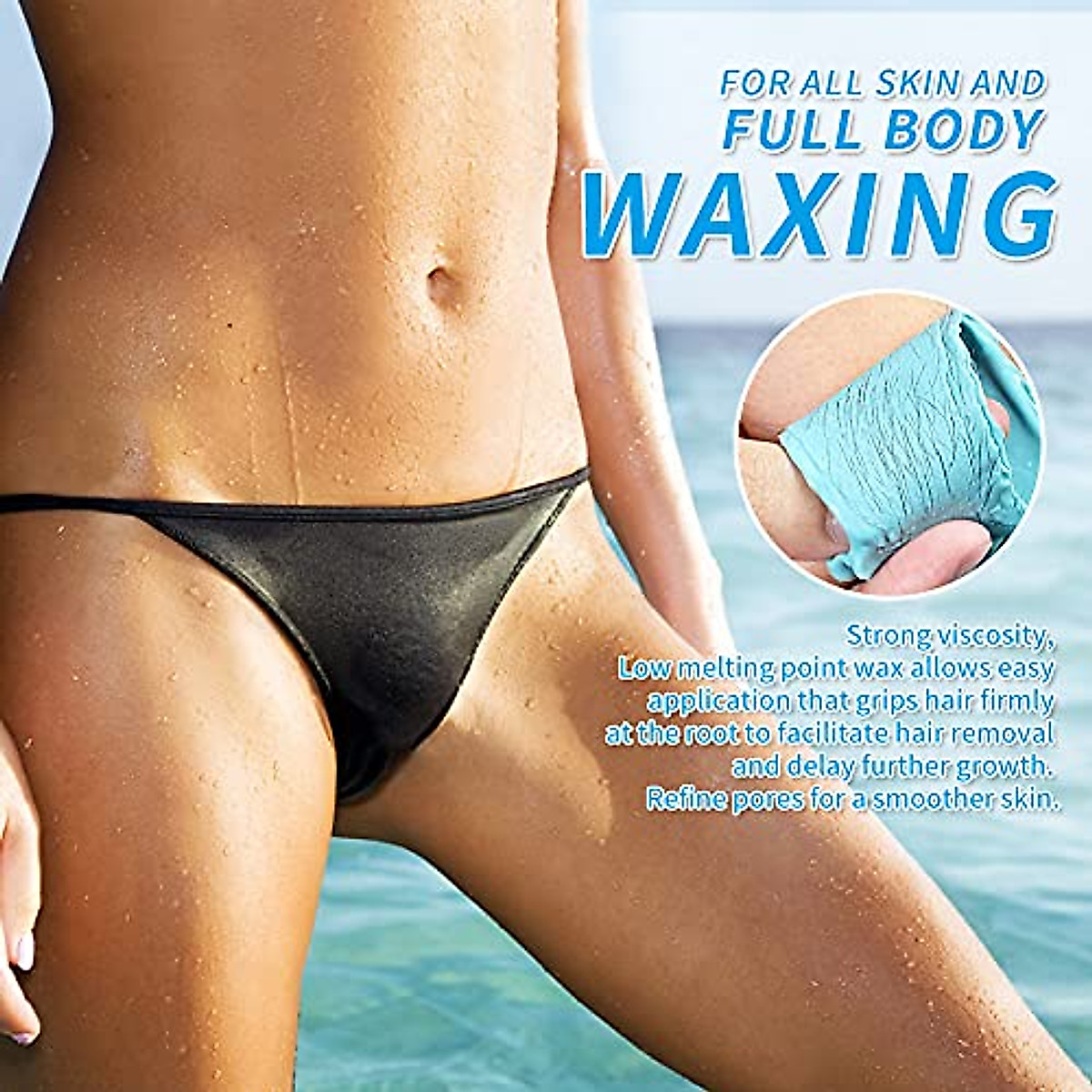 Brazilian & Bikini Wax Kit - Hard Wax for Easy Hair Removal, Suitable for Sensitive Skin, Microwave-Ready