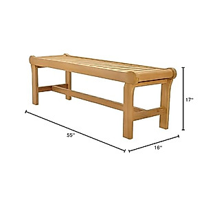 TeakFurnitureOutlet Revni 55" Backless Bench A-Grade Teak Luxurious Outdoor Garden Patio