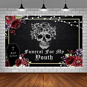 Sendy SENDY 7x5ft Funeral for My Youth Backdrop Death to My Twenties Birthday Party Decorations RIP to My 20s Banner Pink One Size