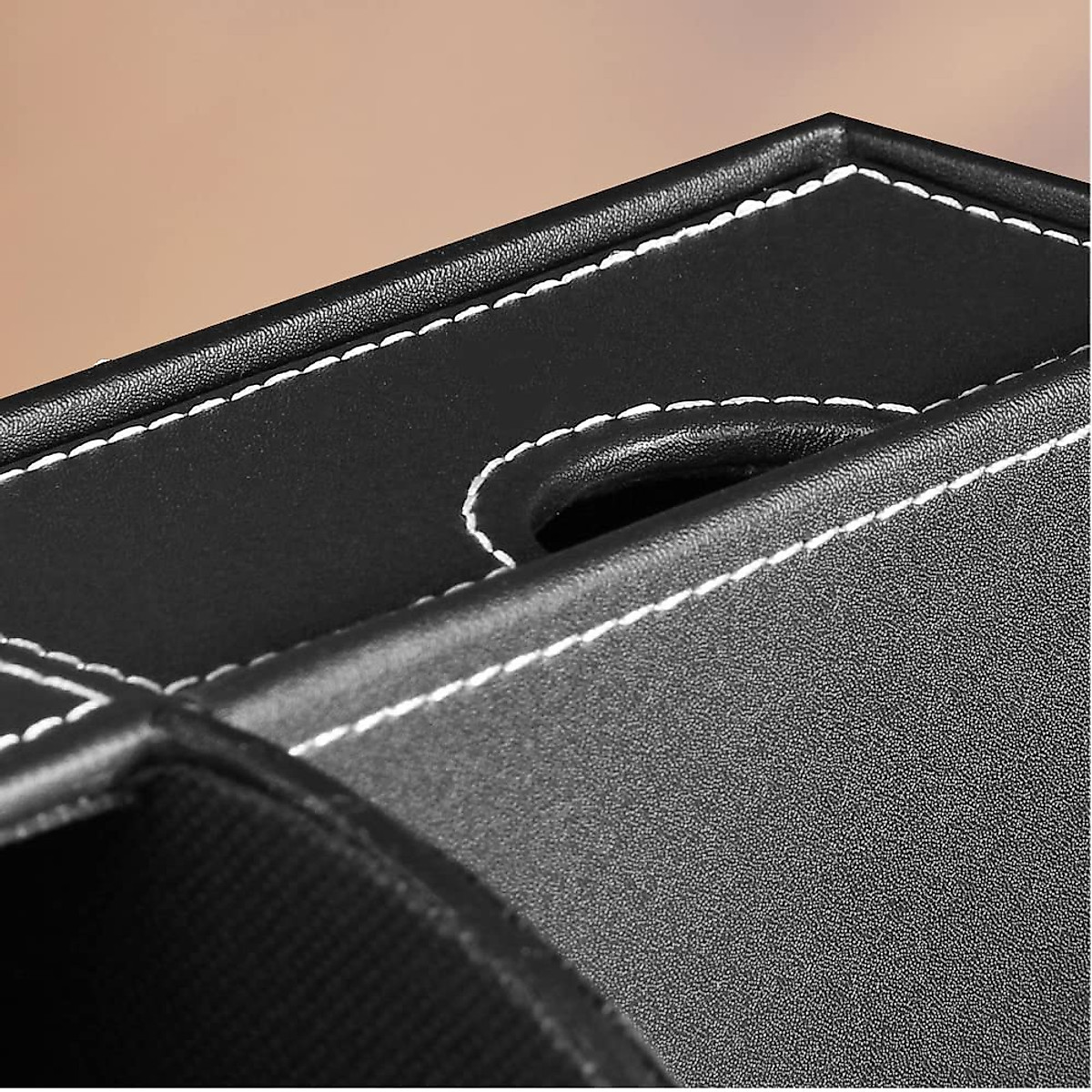 Desk Organizer, PU Leather Desktop Organizers and Accessories, Office Supplies Multi-Functional Caddy Storage with 6 Compartments and 1 Drawer, Workspace Organizer for Office Home School Classroom