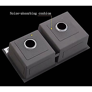 Kitchen Double Sink, 304 Stainless Steel Thickened Sink，with Pull-out Faucet and Spray Faucet，Drain Basket,Wash Basin