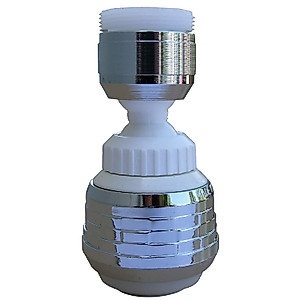 LASCO 09-1228 Faucet with Swivel Spray Siroflex Dual Thread, White