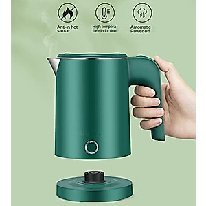 Small Electric Kettles Stainless Steel for Boiling Water, 0.6L Travel Mini Hot Water Boiler Heater, Double Wall Cool Touch Portable Teapot