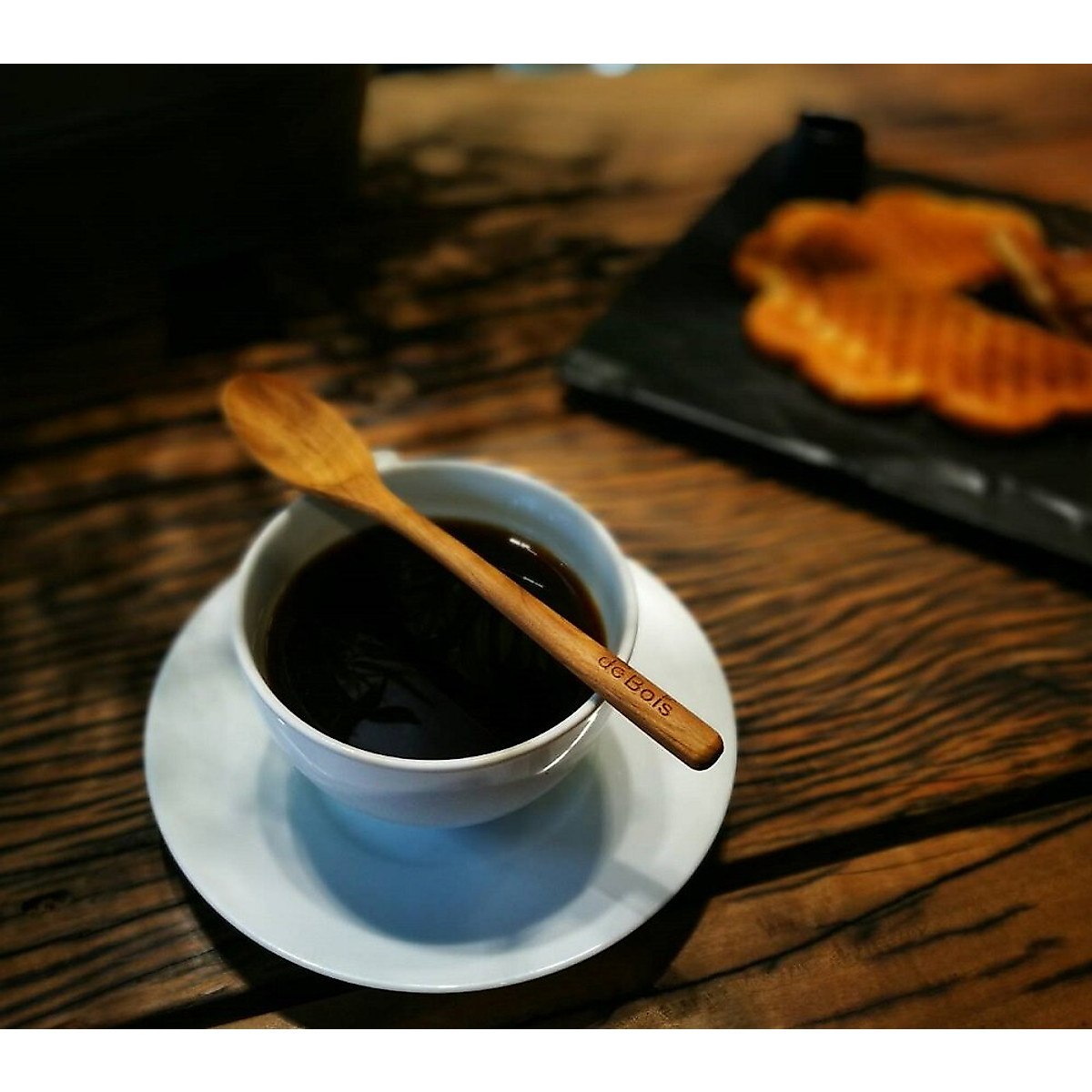 de Bois Dessert Spoon & Fork l Organic Teak l Spoon & Fork Dessert l Non Toxic Wooden Kitchen Utensils l Gift For Who Loved Healthy & Clean