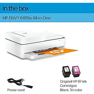 HP Envy 6455e Wireless Color All-in-One Printer with 6 Months Free Ink (223R1A) (Renewed Premium), white