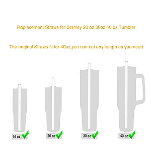 LKBBC 10 Pack Replacement Straws for Stanley Cup 40 oz Tumbler, Silicone Straws Stanley 14/20 /30/40 oz Stanley Tumblers Drinking Reusable