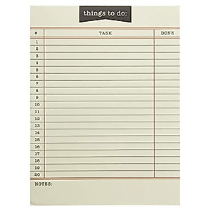 Graphique Library Card To-Do List Notepad | 150 Tear-Away Sheets | Task Planner | Daily Organizer | Memo Writing Pad | Priority Checklist | Undated | 6” x 8”