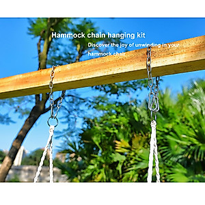 2 Pack Extension Chain with 4 Carabiners Snap Hook for Hammocks Stand Chairs Porch Swing, 450 Lbs Capacity