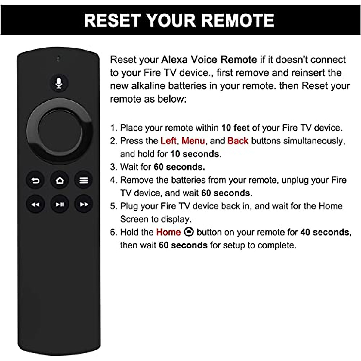 Amtone Replacement PE59CV Voice Remote (2nd Gen) w/TV Controls fit for TV Stick (2nd Gen, 3rd Gen, Lite, 4K), TV Cube (1st Gen, 2nd Gen, and Later), Fire TV (3rd Gen, Pendant Design)