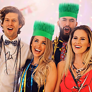 Sunshane 2 Pack Hairy Headband Crazy Hair Wigs for Mardi Gras Cosplay Sports Party and Spirit Day Accessory (Green)