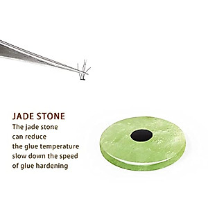 2 PCS Jade Stone Glue Pallet for Eyelash Extension Round Lash Grafting Grafting Holder PadJade Stone False Eyelash Pallet